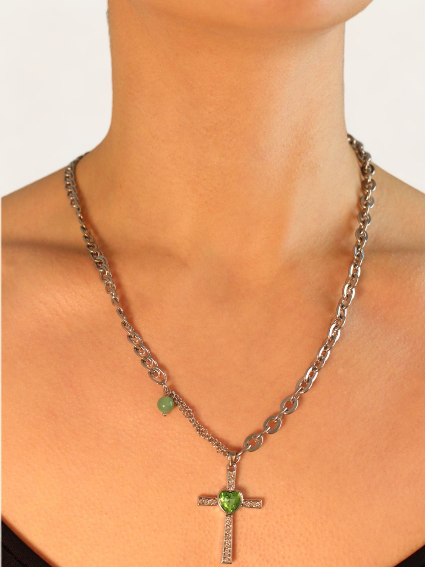 Jade Cross Necklace - Ynez Project