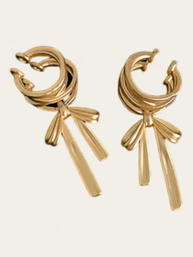 Ribbon Bow Ear Cuff - Matte Gold - Ynez Project