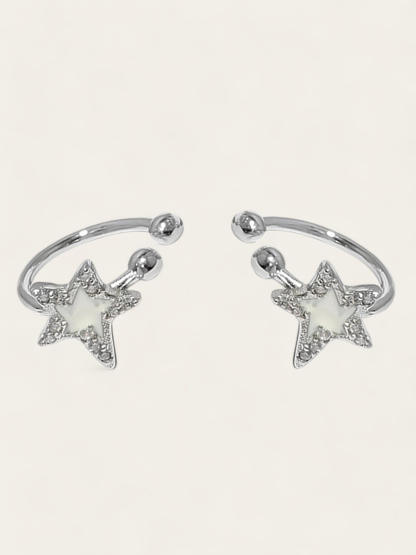 White Superstar Ear Cuffs - Ynez Project